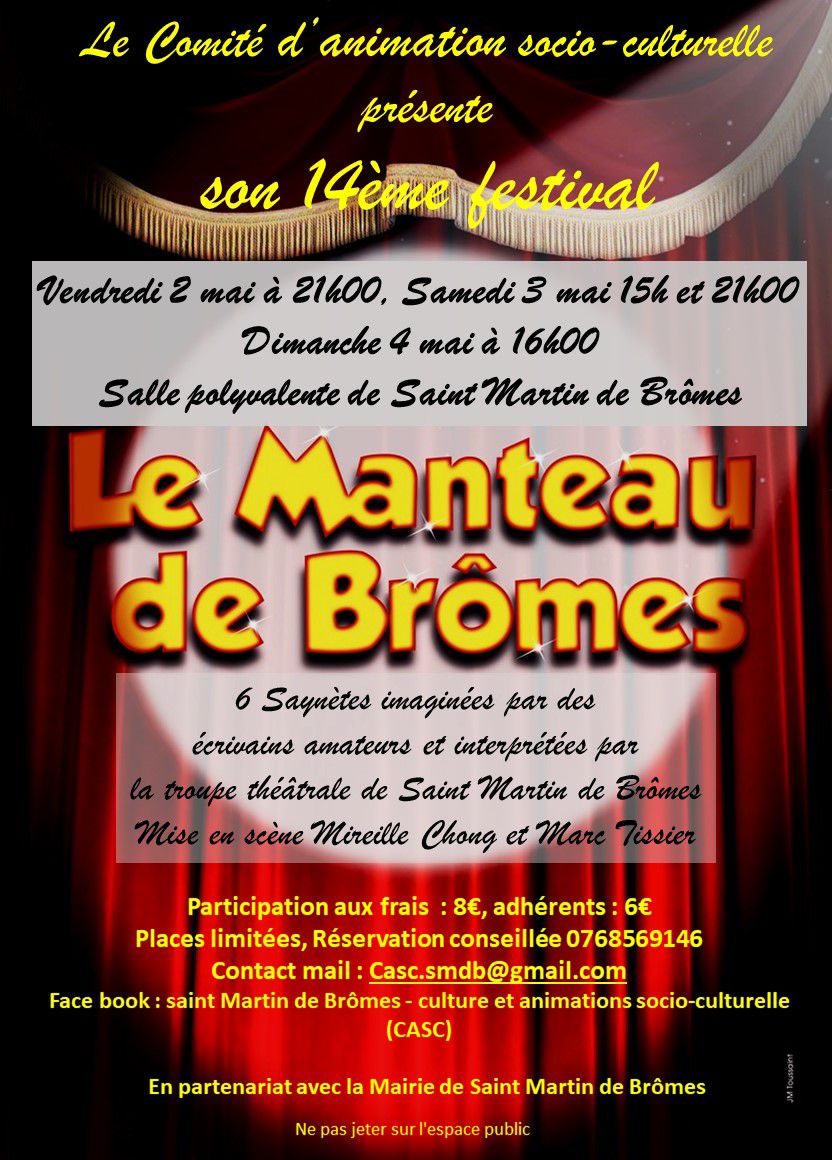 Les 2, 3 et 4 mai,14ème festival du manteau de Brômes: | Mairie de ...